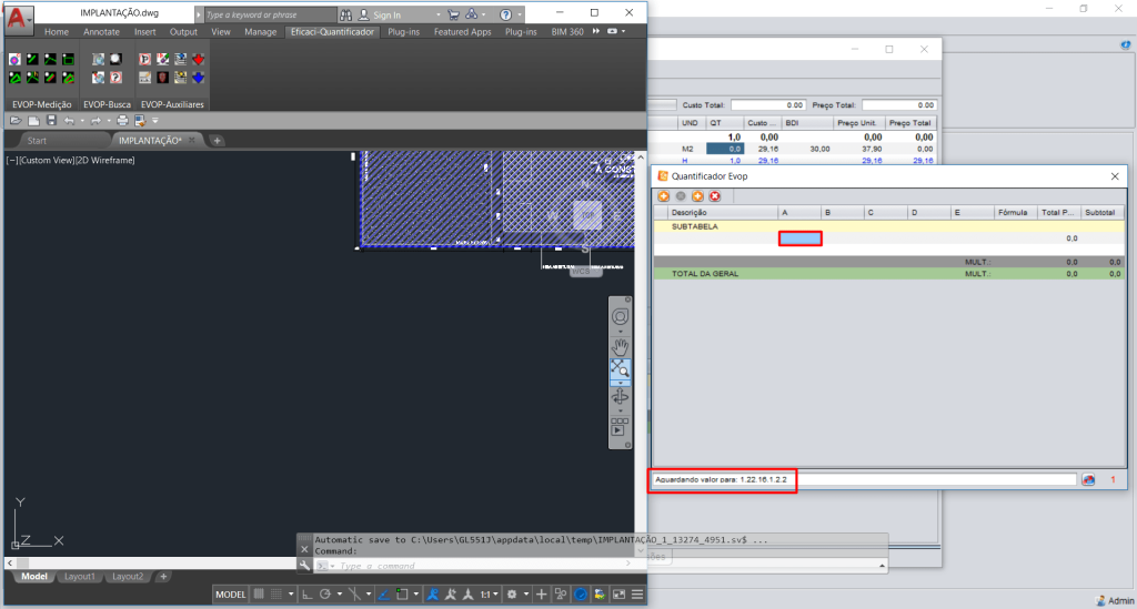 Recursos de AutoCad - Quantificador do Evop - Evop